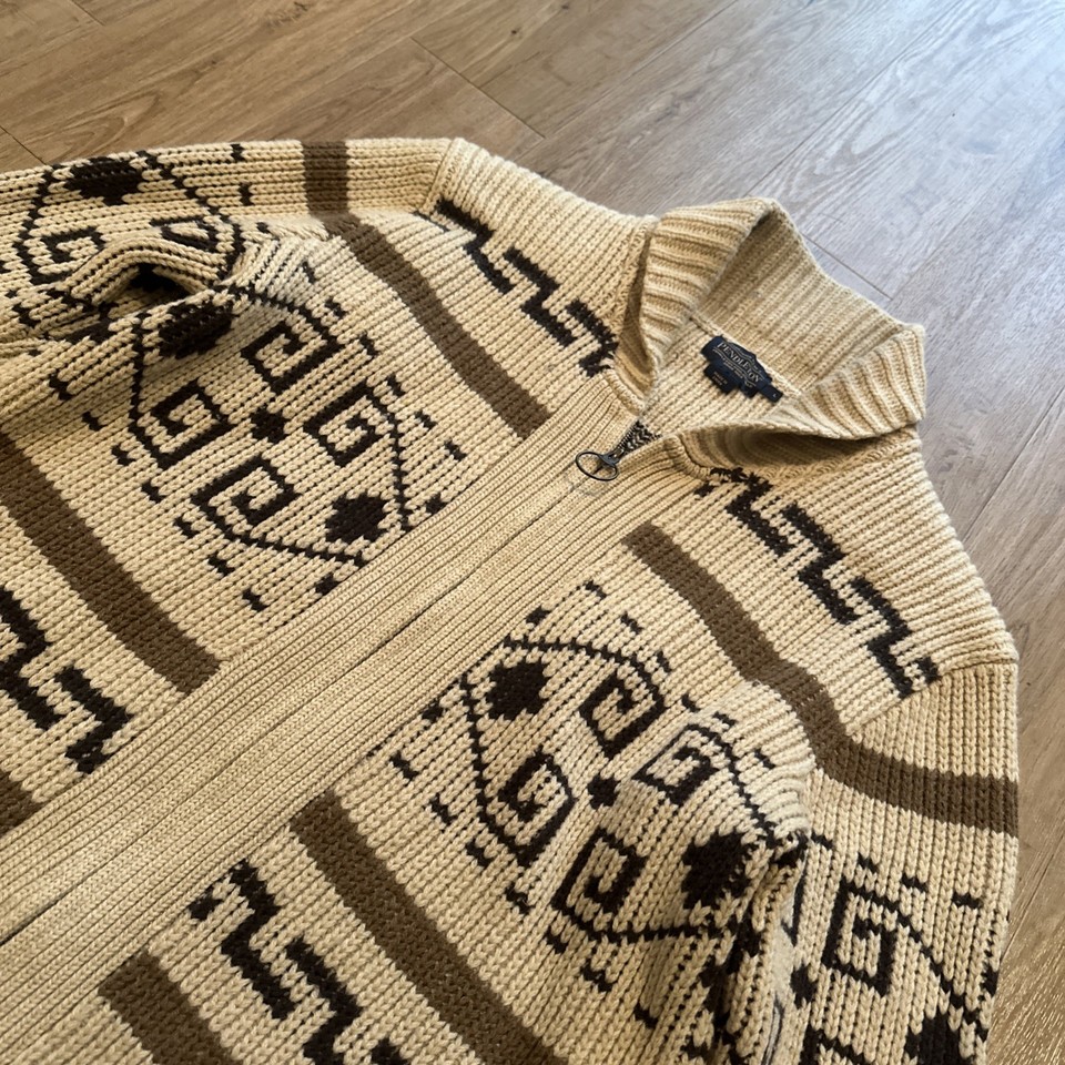 Pendleton Westerly Wool Cardigan Big Lebowski The Dude Sweater Large | eBay