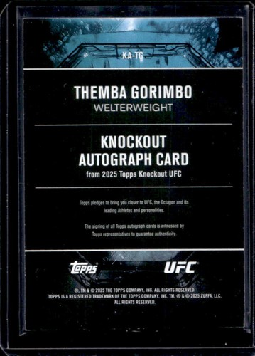 2025 Topps UFC Knockout Themba Gorimbo Auto Blue #/50 | eBay