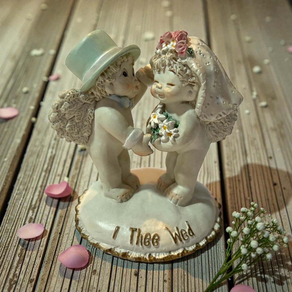 Vintage Dreamsicles Angel I Thee Wed Wedding Cake Topper Cherub Couple ...