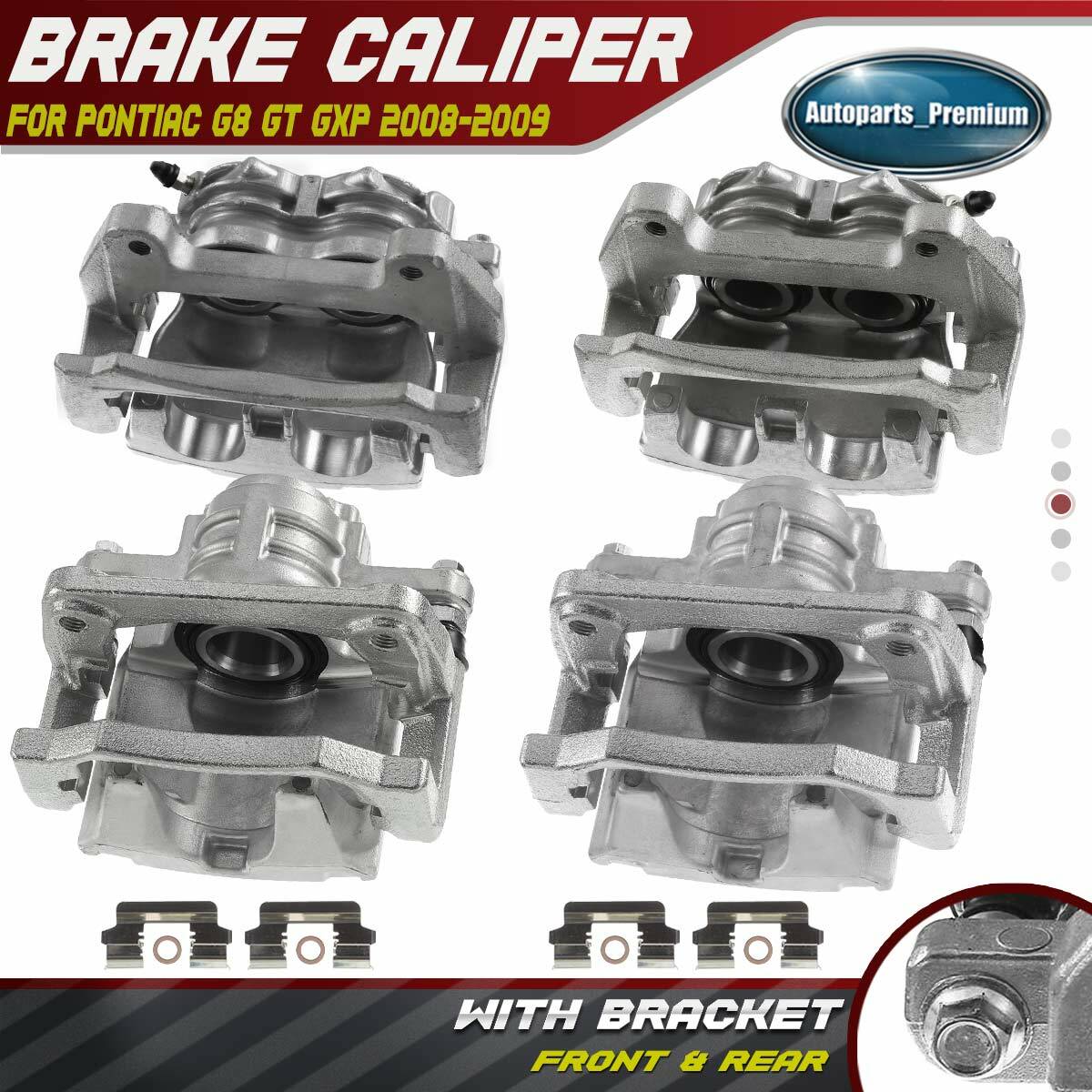 Pair Front & Rear Disc Brake Caliper with Bracket for Pontiac G8 2008 ...