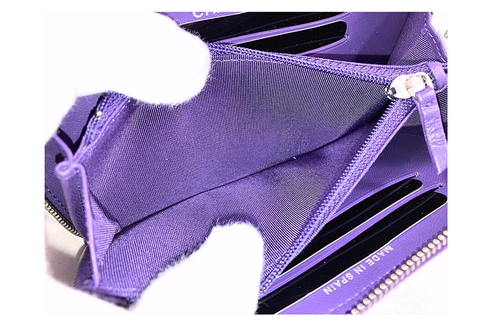 Chanel Matelasse Round Wallet Smetal Fittings 21 8 Digits Purple ...