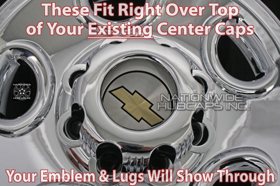 4 CHROME Express Van 16" 8 Lug Wheel Skins Hub Caps Rim Simulators ...