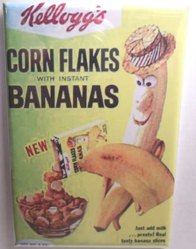 Corn Flakes with Bananas Vintage Cereal Box 2" x 3" Fridge Locker ...