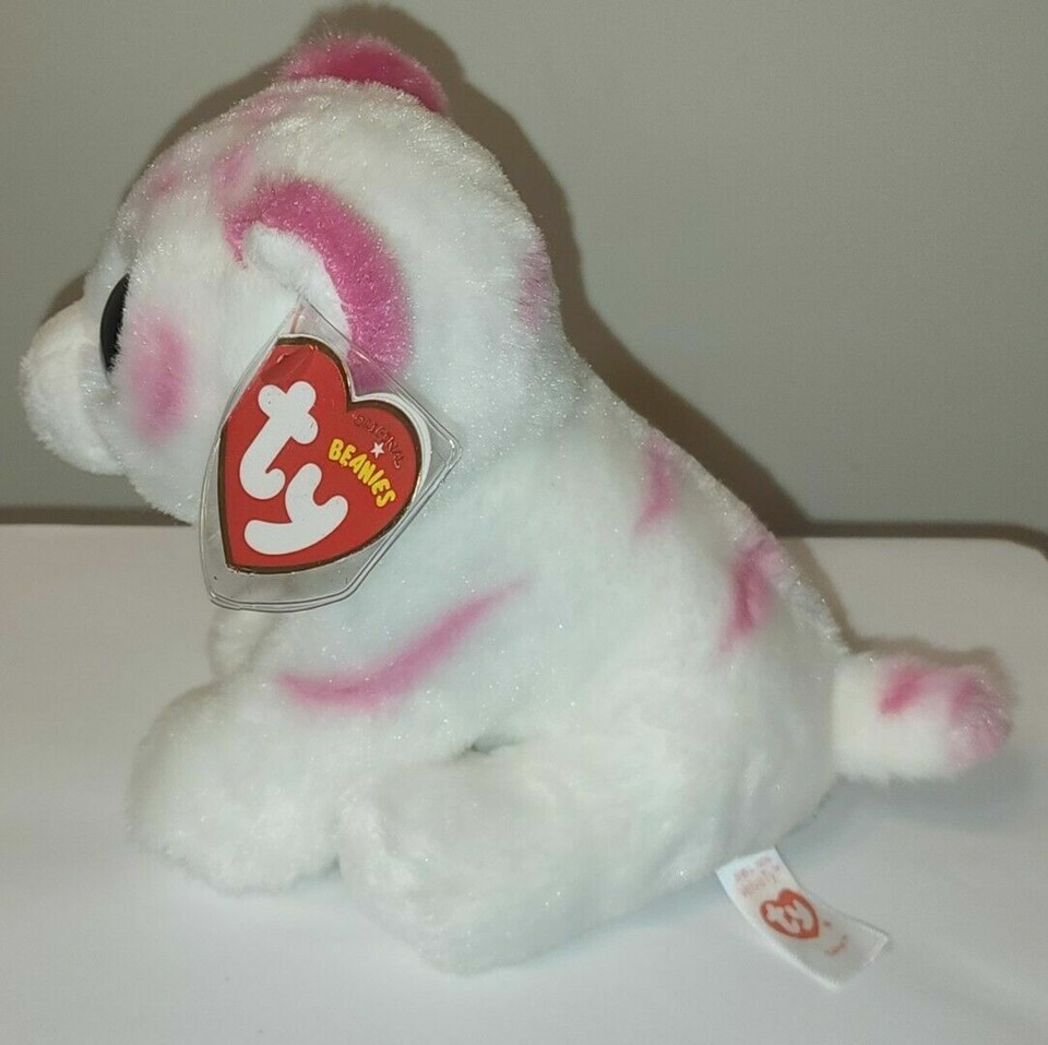 Ty Beanie Baby TABOR the Pink & White Tiger 6" NEW MWMT Plush Stuffed ...