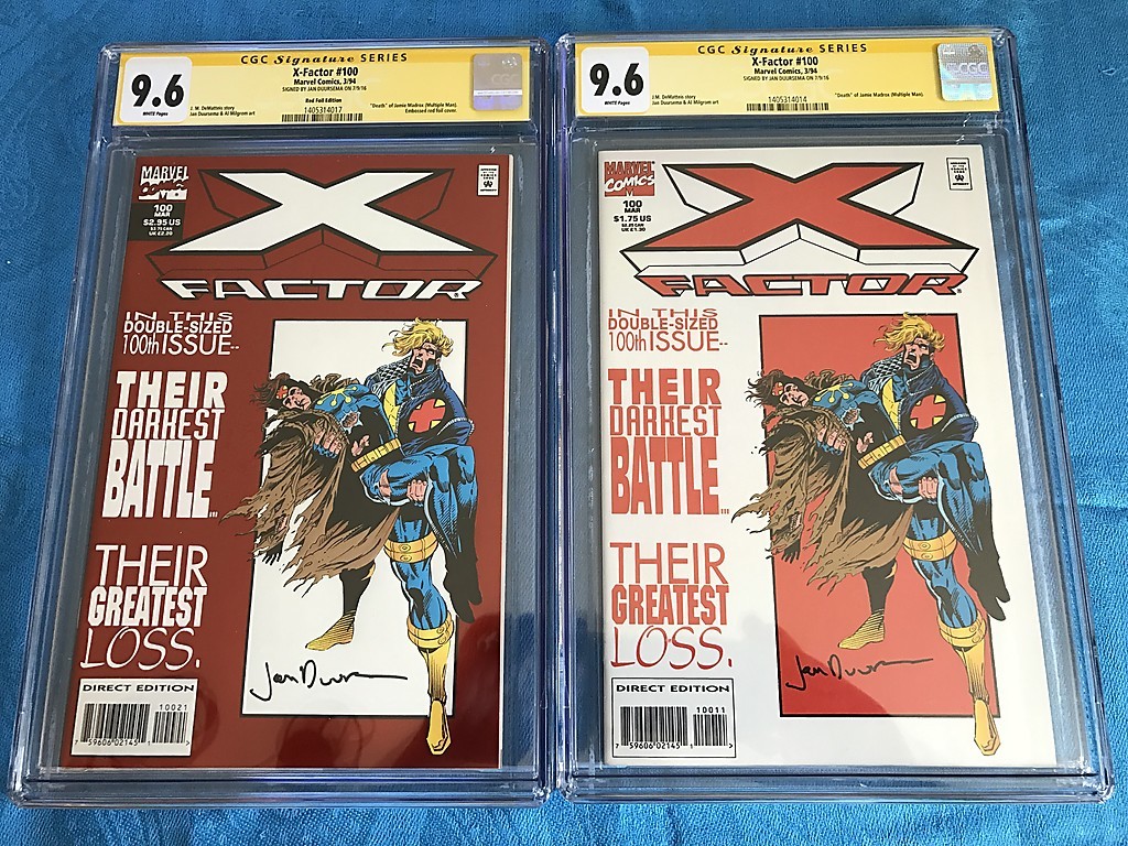 X-Factor #100 reg and foil set - Marvel - CGC SS 9.6 - Signed by Jan ...