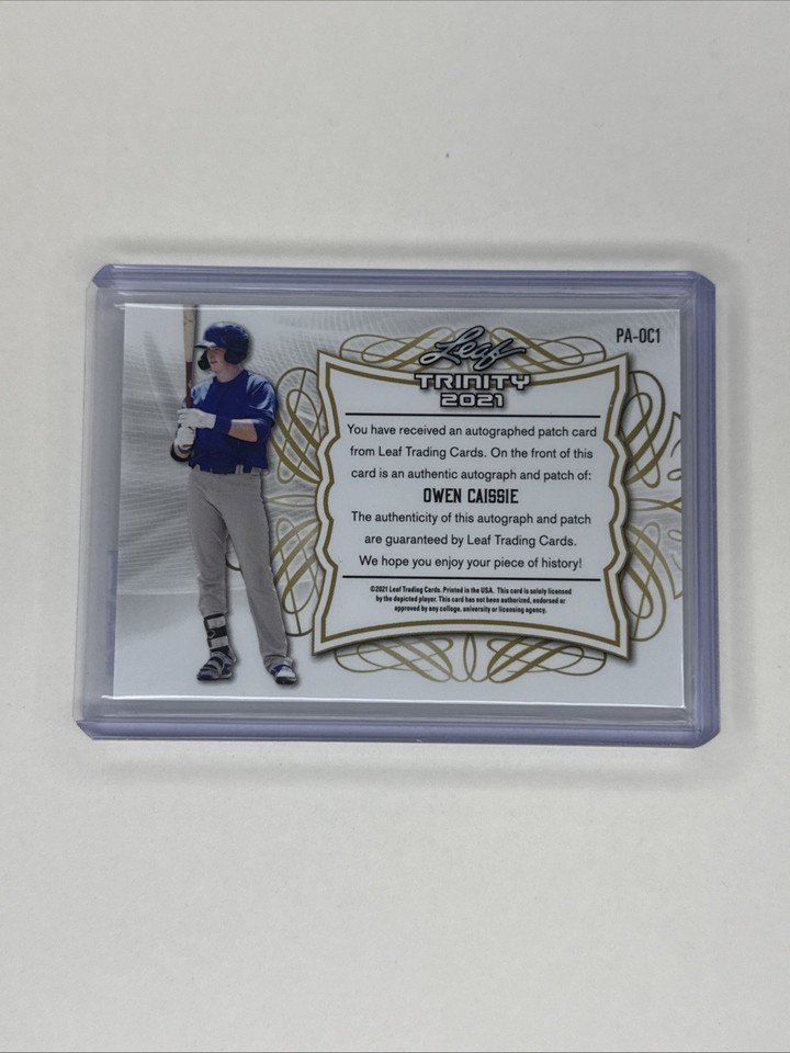 2021 Leaf Trinity Owen Caissie Laundry Tag Patch Auto /50 Rookie | eBay