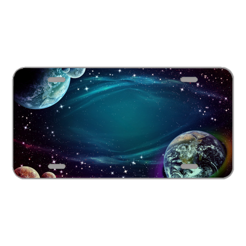 Custom Novelty License Plate With View Of Space With Planets And Stars ...