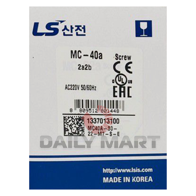 LSIS LS Metasol Mc-40a Contactor Dc24v Control 3-poles 40a at Ac240v ...