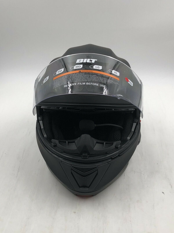 BILT TECHNO 2.0 EVOLUTION SENA BLUETOOTH MATTE BLACK MOTORCYCLE HELMET ...
