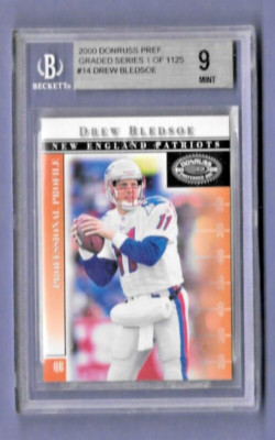 2000 Donruss Preferred Graded Series Drew Bledsoe #14 Beckett BGS MINT ...