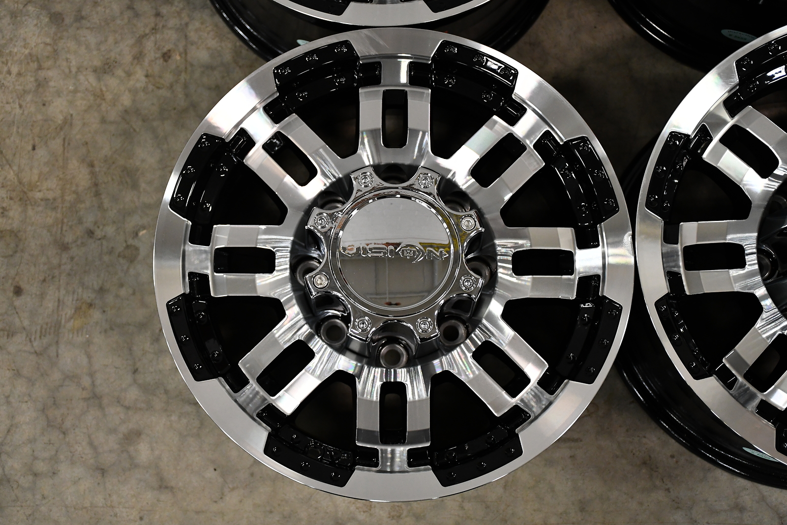 17" Vision 375 Warrior Gloss Black Machined Face Wheel 17x8.5 6x5.5 Rim ...