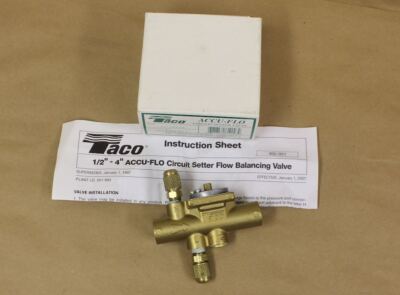 Taco ACUF-050-AC-2 Accu-Flo Circuit Setter Balancing Valve 1/2" Sweat ...