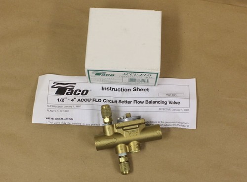 Taco ACUF-050-AC-2 Accu-Flo Circuit Setter Balancing Valve 1/2" Sweat ...