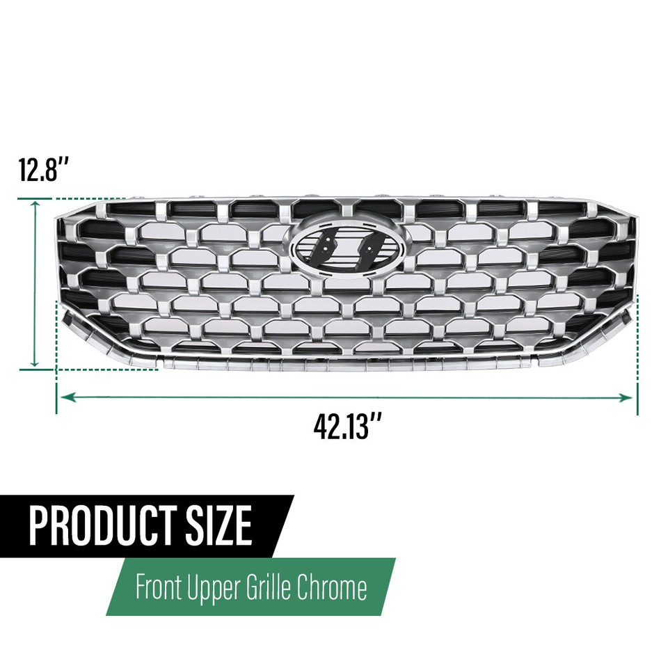 Front Bumper Upper Grille Grill Fit For 2021-2023 Hyundai Santa Fe ...