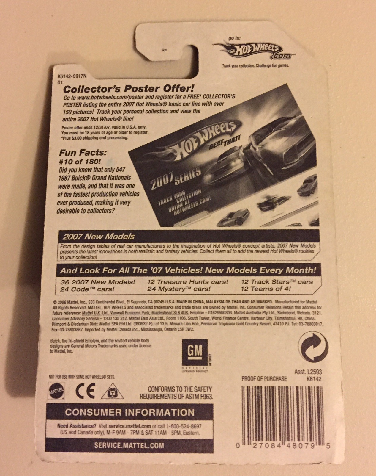 HOT WHEELS DIECAST K6142-BUICK GRAND NATIONAL-BLUE 2007- RARE FIND! | eBay
