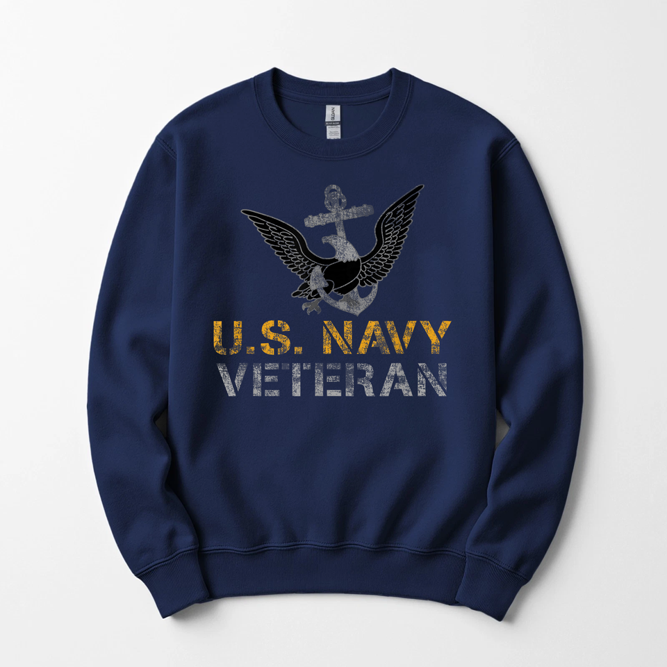 U.S. Navy Veteran Sweatshirt American Flag Military Patriotic Gift for ...