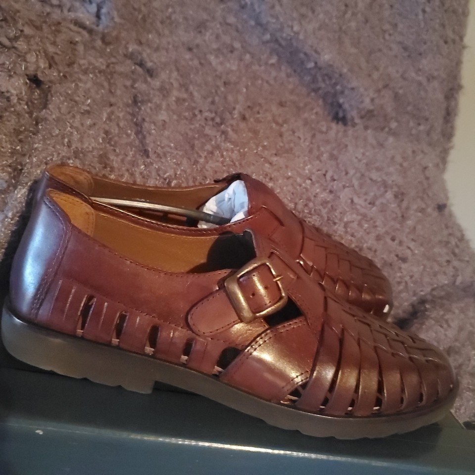 Trader Bay Albert brown leather braided loafer mens 9M | eBay