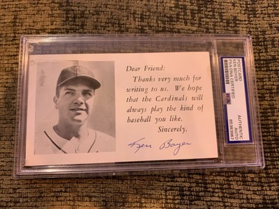 1955 Ken Boyer Signed Auto Dear Friend St Louis Cardinals Team Postcard ...