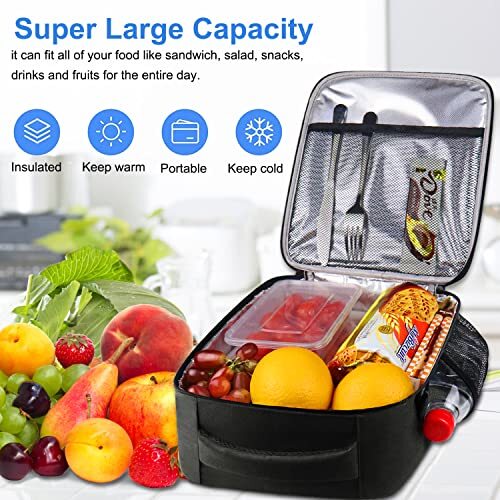 Lunch Box For Men Large Lunch Bag For Adults Water Resistant Insulated ...