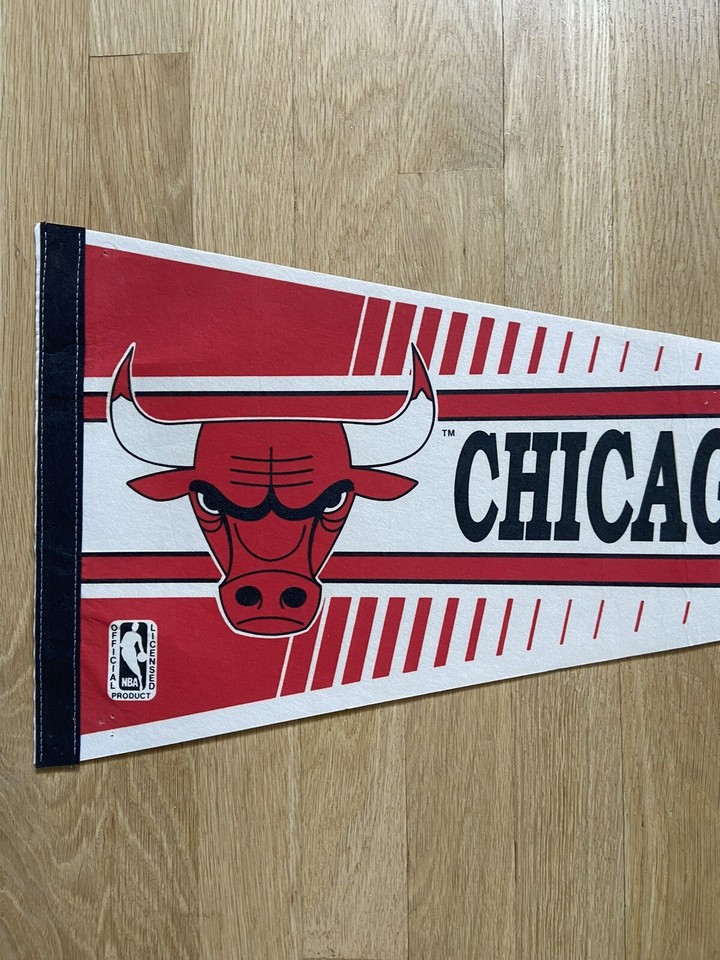 1980's Chicago Bulls Felt Pennant 12x29 NBA Vintage Full Size Sharp ...