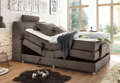 Palermo 120x200 cm Boxspringbett Bett mit Motor Stone | eBay.de