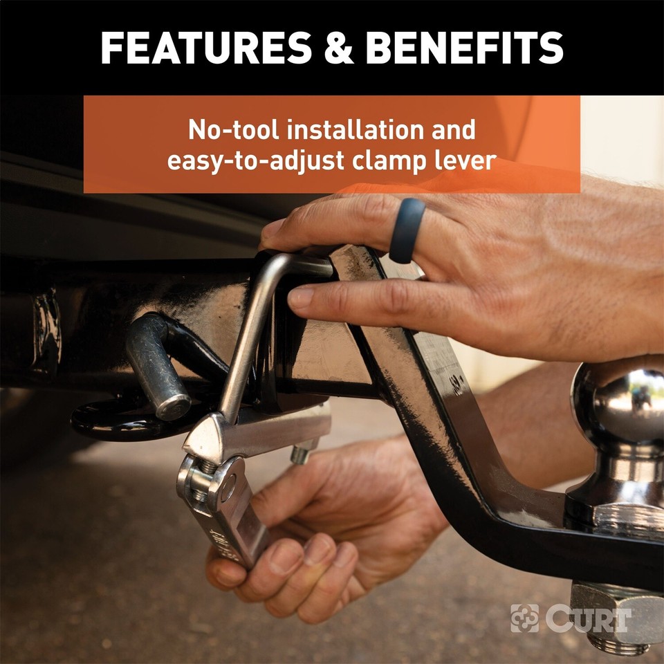 CURT 22325 No-Tool Anti-Rattle Hitch Clamp for 2" Receiver | eBay