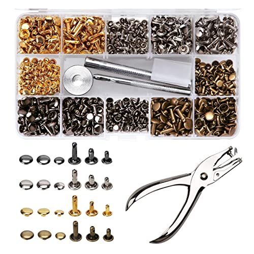 Leather Rivets With Punching Plier 365 Pcs For Leather Work ...