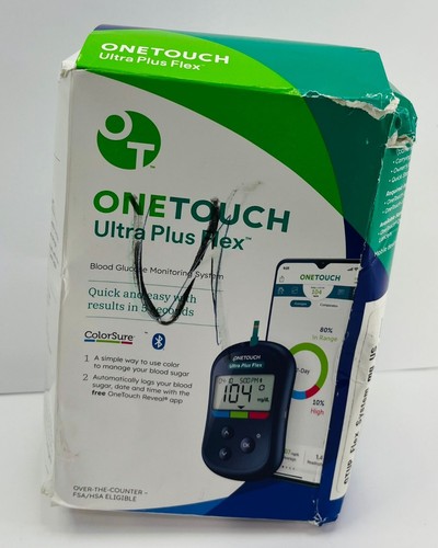 One Touch Ultra Plus Flex Meter Blood Glucose Monitoring System. Blood ...