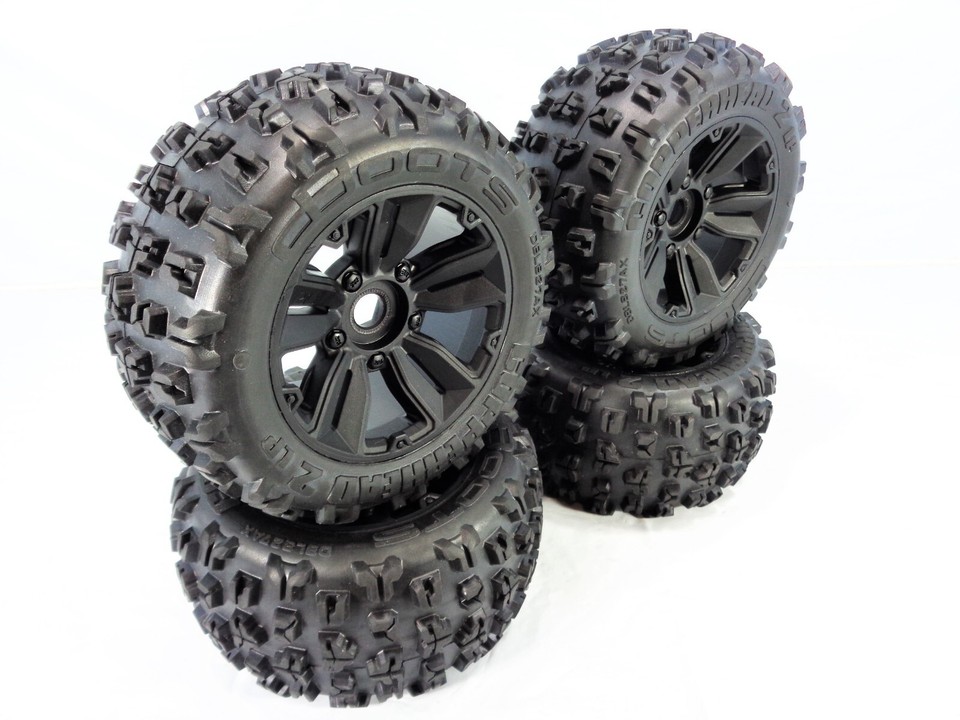 Arrma Kraton 4x4 4s BLX dBoots Copperhead 2 Tires and Black 17mm Wheels ...