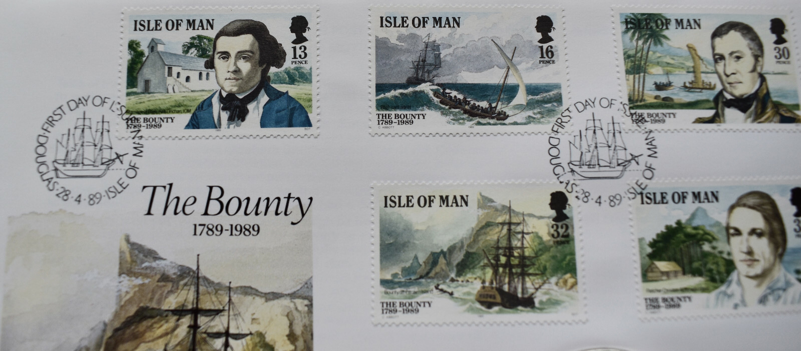 ISLE OF MAN IOM CROWN 1989 BU THE BOUNTY Stamps 16p 35p 50p UK ...