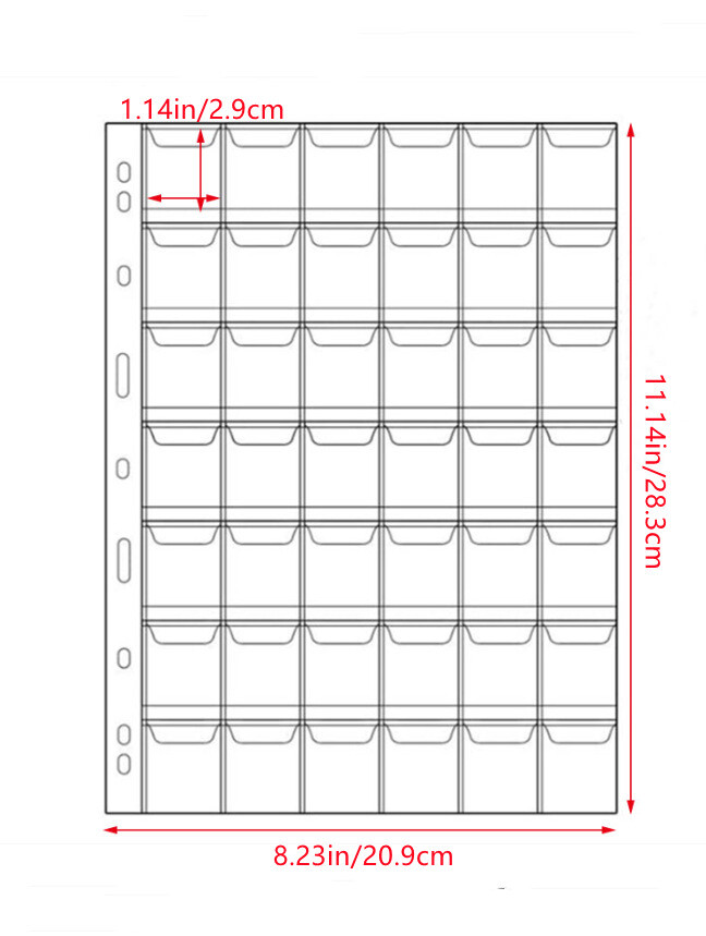 10x 42 Pockets Coin Holder Folder Pages Sheets For Collection Album ...