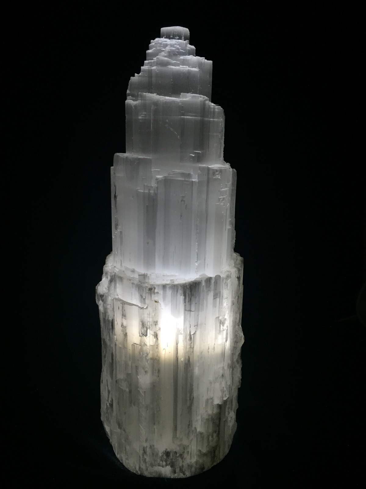 Large Selenite Lamp And Cord LED Selenite Tower Lamp Gem Specimen Reiki ...