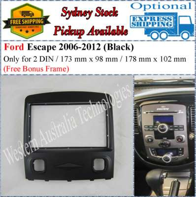 Fascia facia Fits Mazda Tribute Ford Escape Black Double Two 2 DIN Dash ...