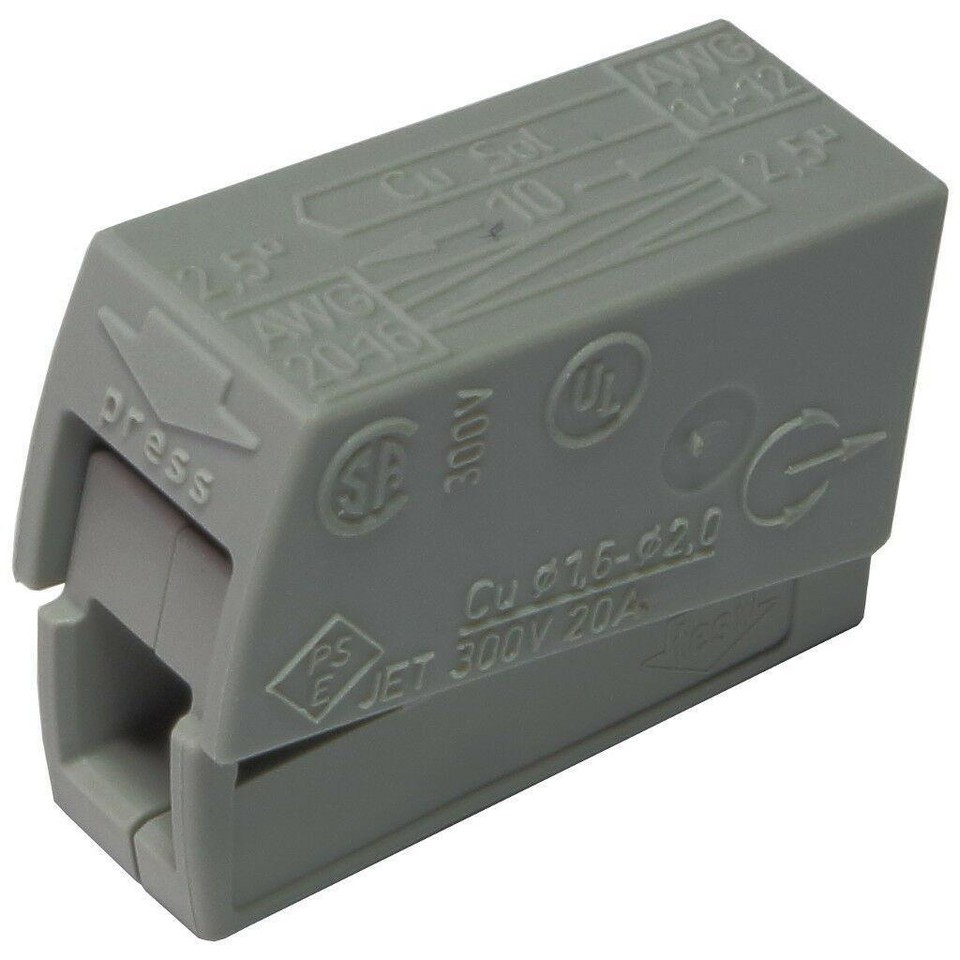 10 WAGO 224-101 light terminal 400V 24A 2.5mm2 connecting terminal ...