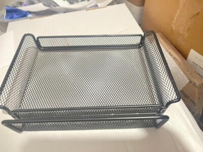 Black Office desk office Wire Mesh Desk Organizer tray 9 3/4"L x 7"W x ...