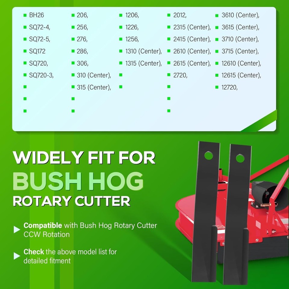 2 Pack 7556BH Blade fits Bush Hog 1315 206 2315 2415 256 2610 2615 2720 ...