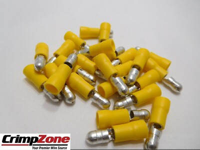12-10 GA .195" Vinyl Bullet Connectors (MALE) - YELLOW - 25 PCS Vinyl ...
