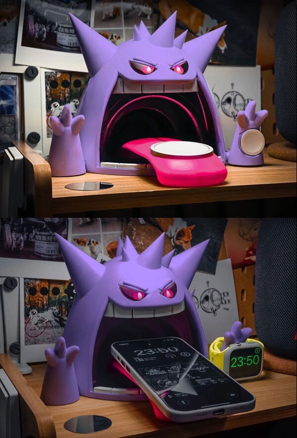 Gigantamax Gengar Mega Wireless Charger Luminous Charging iPhones Watch ...