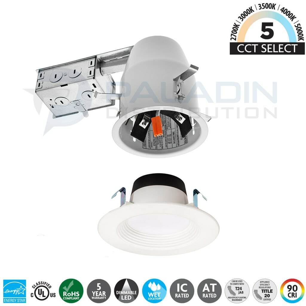 LED 4″ Inch Remodel Can Light Housing w/ Downlight Combo Kit UL – 5 CCT ...