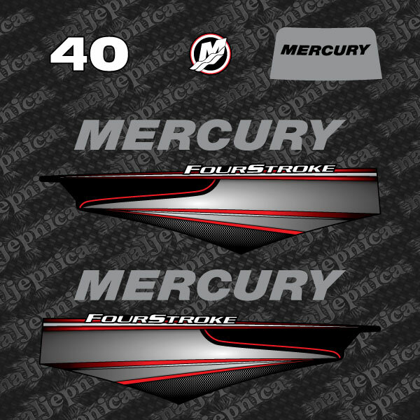 Mercury 40 Four Stroke Outboard (2013) Aftermarket Decal Aufkleber ...