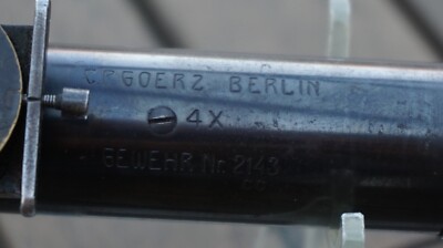 C.P. GOERZ BERLIN 4x GEWEHR Nr. 2143CC GERMAN SNIPER RIFLE SCOPE GEWEHR ...