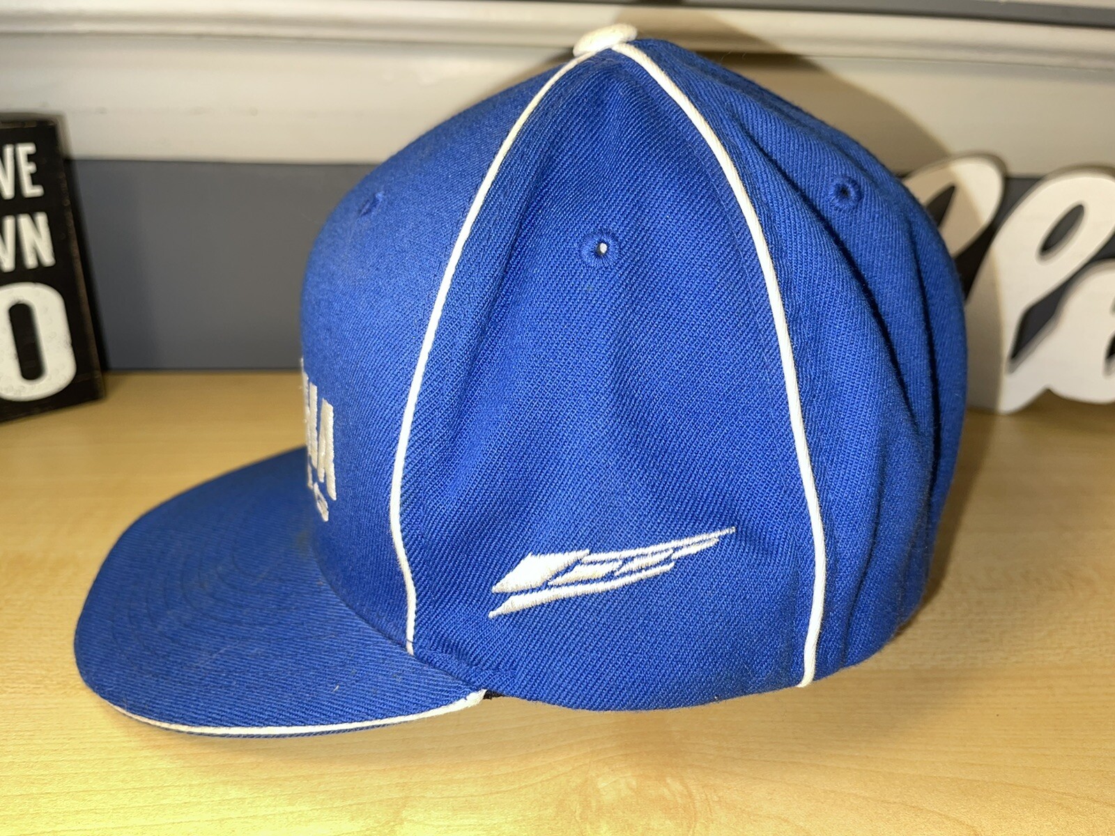 Yamaha RACING Hat Cap Blue Logos Nu-Fit Flex Fit Smal… - Gem