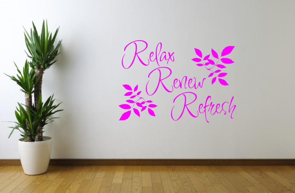 Relax Renew Refresh Wall Art Quote Decal Sticker Q109 | eBay UK