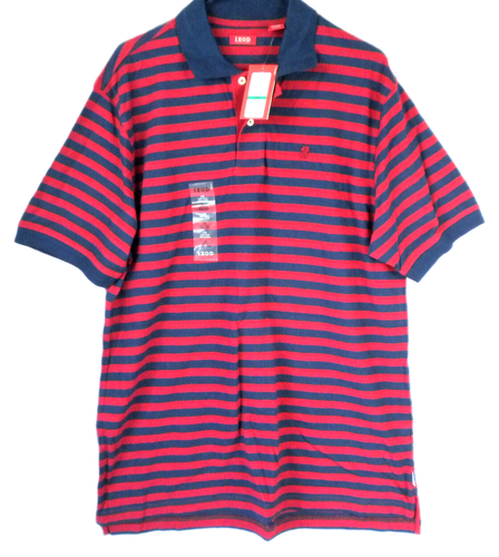 NWT ~ IZOD Luxury Sport Real Red Men's Striped Polo Shirt Size L | eBay
