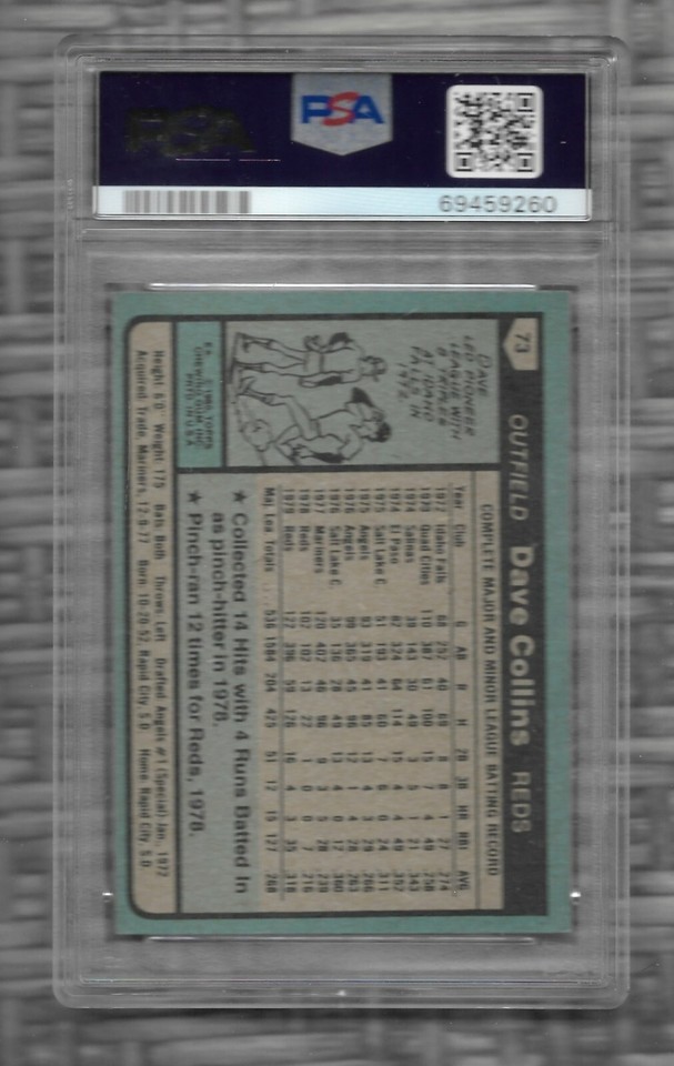 DAVE COLLINS 1980 TOPPS INSERT CARD # 73 GRADED PSA 7 MNT! REDS MLB | eBay