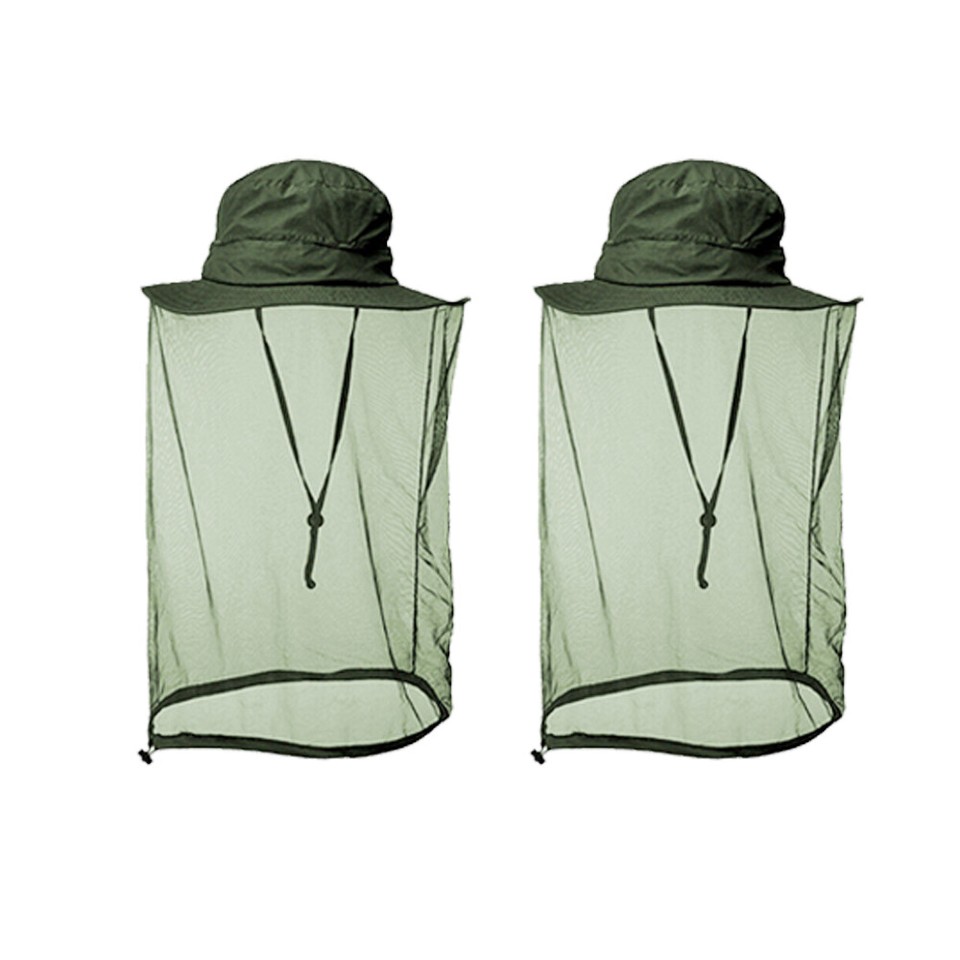 1/2Pack Anti-Mosquito Head Net Hat Outdoor Bee Insects Bug Sun Cap UV ...