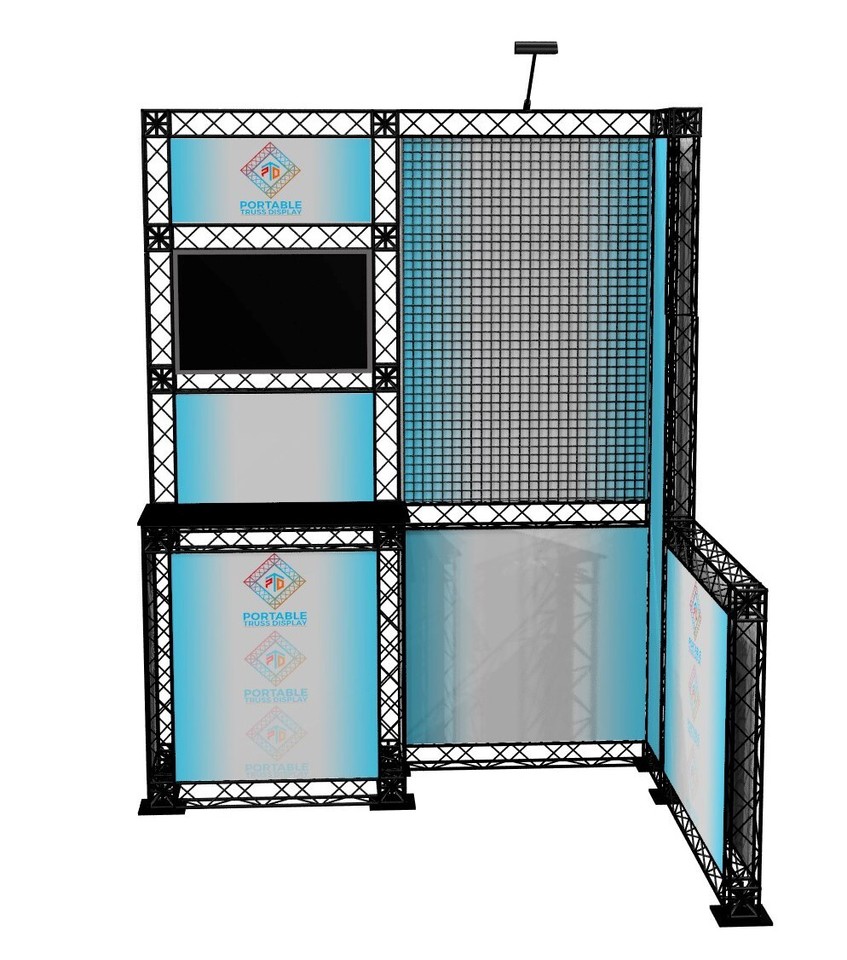 Crosswire exhibits 10x10 booth trade show display pop-up portable Truss ...