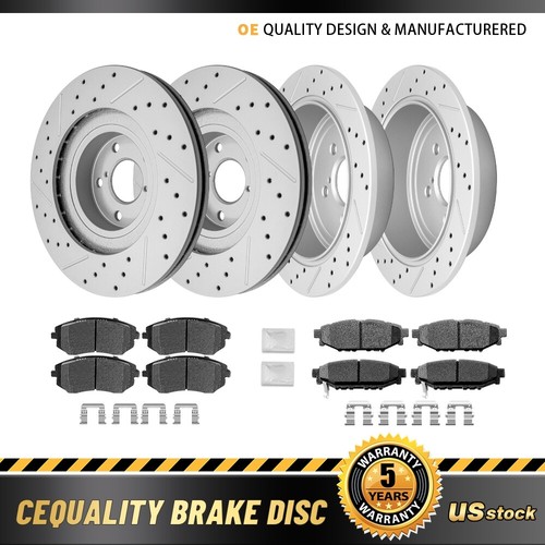 Front Rear Drilled Brake Rotors+Ceramic Pads For Subaru Outback ...