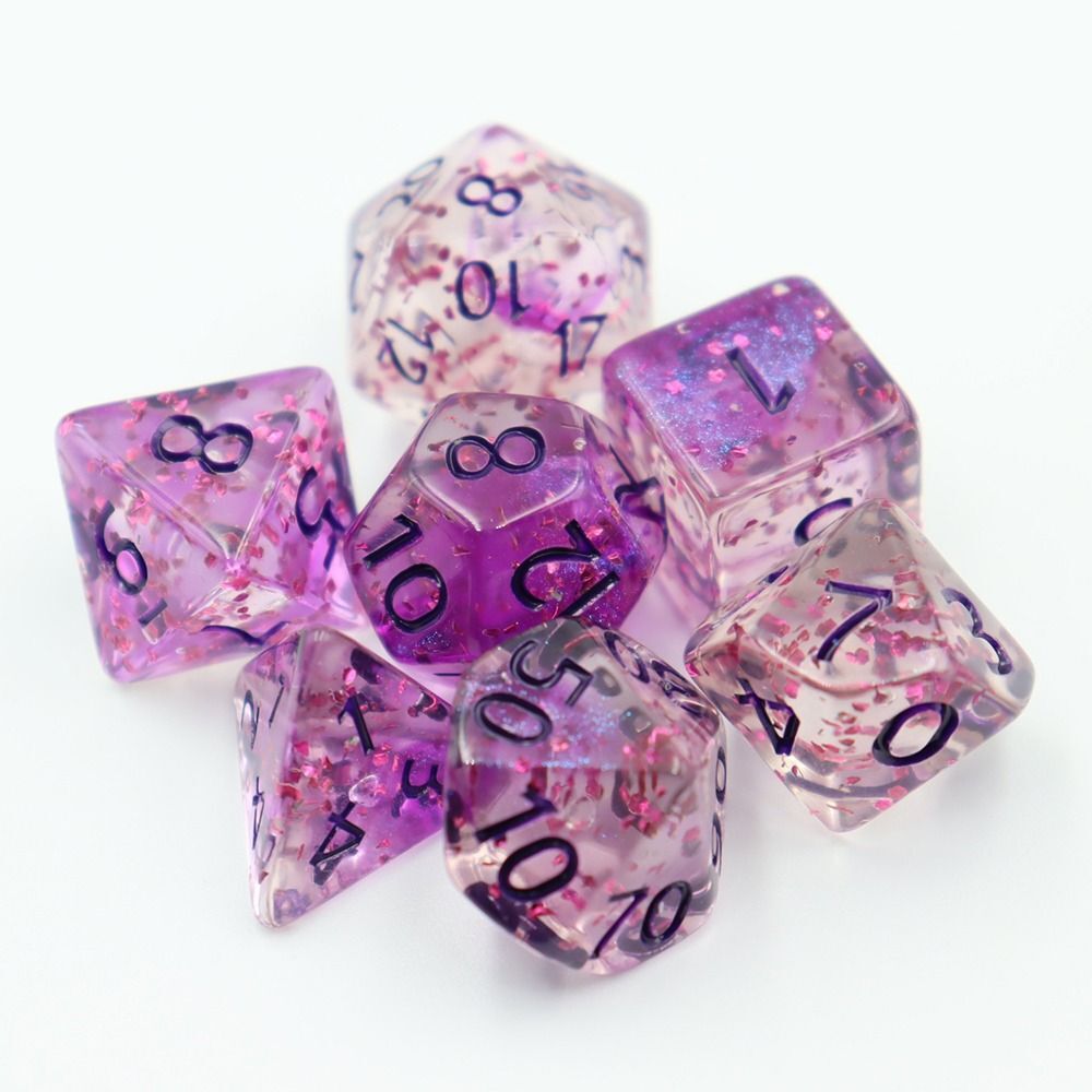 7Pcs/set D4 D6 D8 D10 D12 D20 DND Dice Transparent Game Dice TRPG DND ...