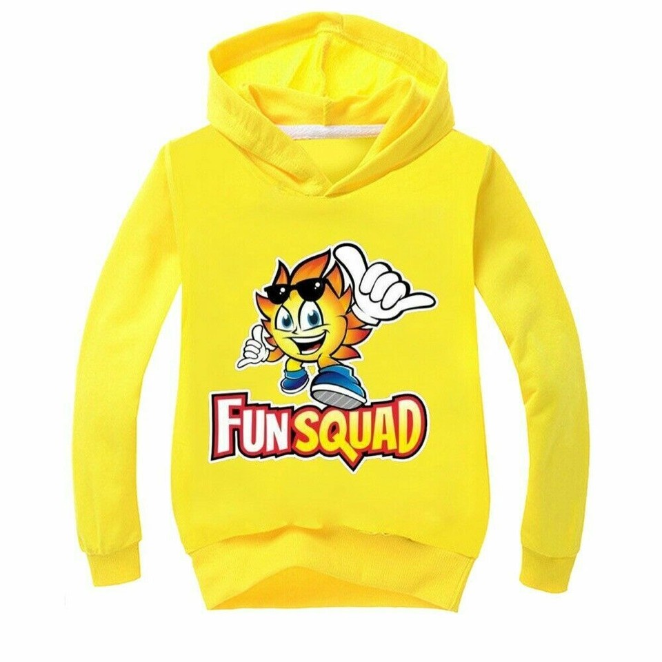Kids Fun Squad Gaming Print Long Sleeve Hoodie Hooded Tops Jumper ...